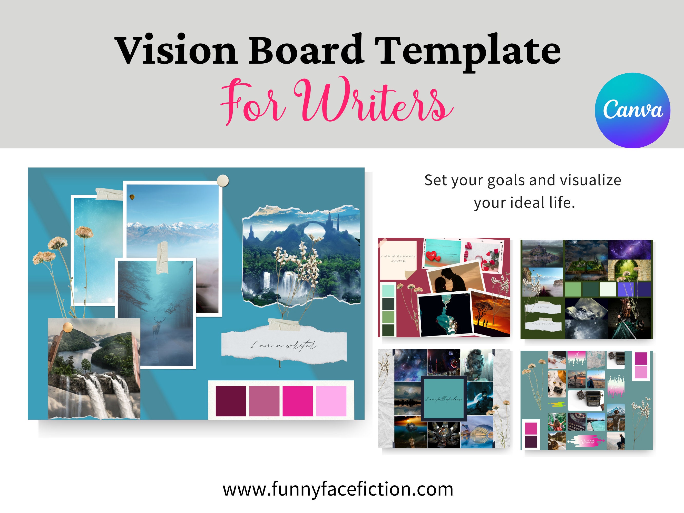 Canva Vision Board Templates Canva Mood Board Templates - Etsy UK