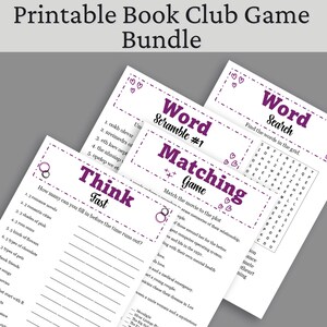 Book Club Games, Printable Icebreaker Games for Romance Readers, Book ...
