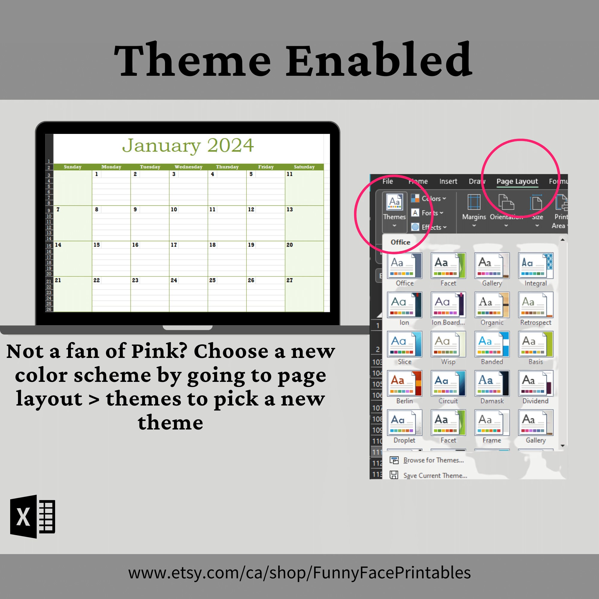 2024 Monthly Calendar Template Excel Monthly Calendar Template Editable ...
