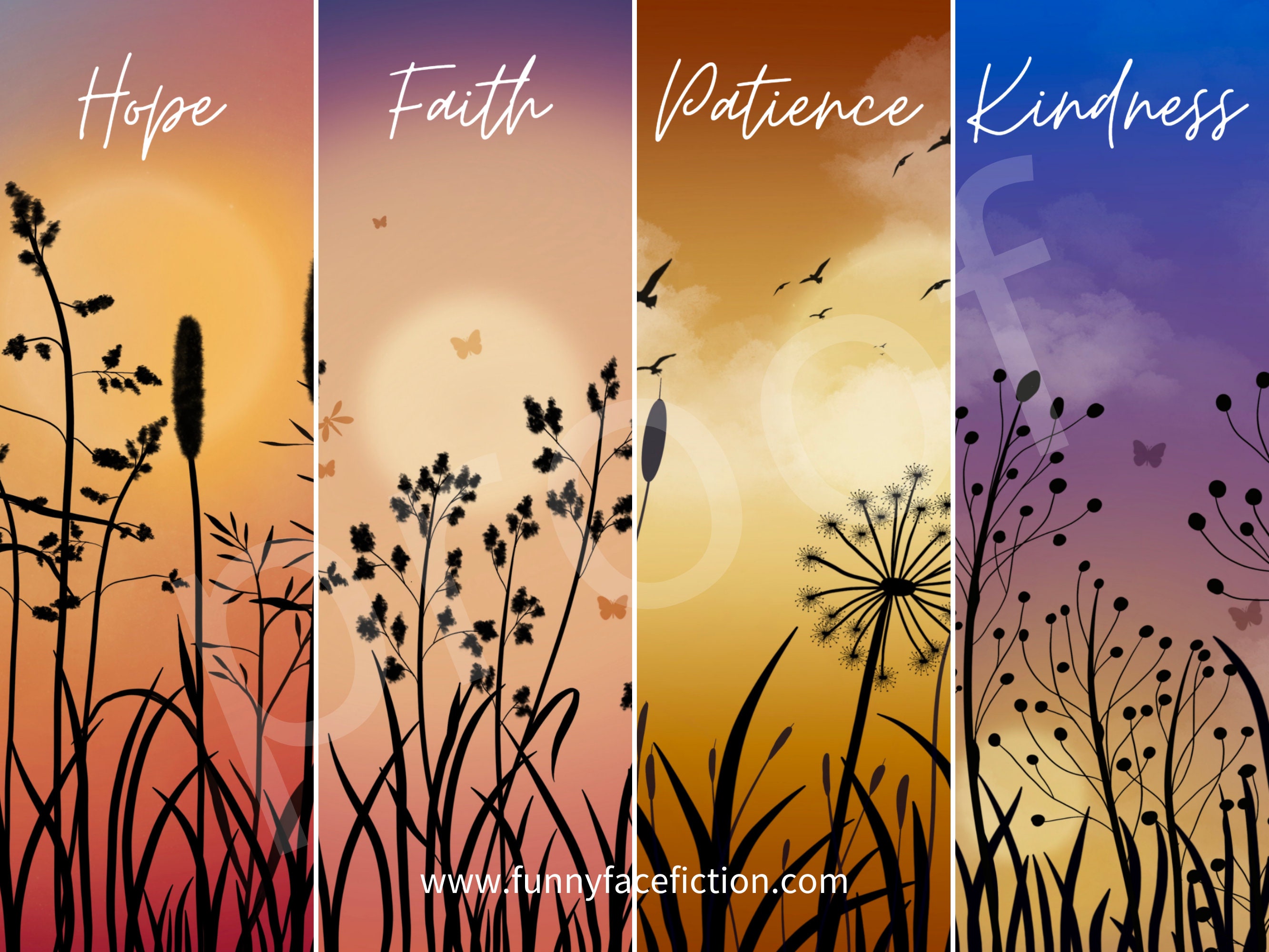 Printable Bookmarks Sunset Moon Bookmarks Bookmark Set - Etsy Canada