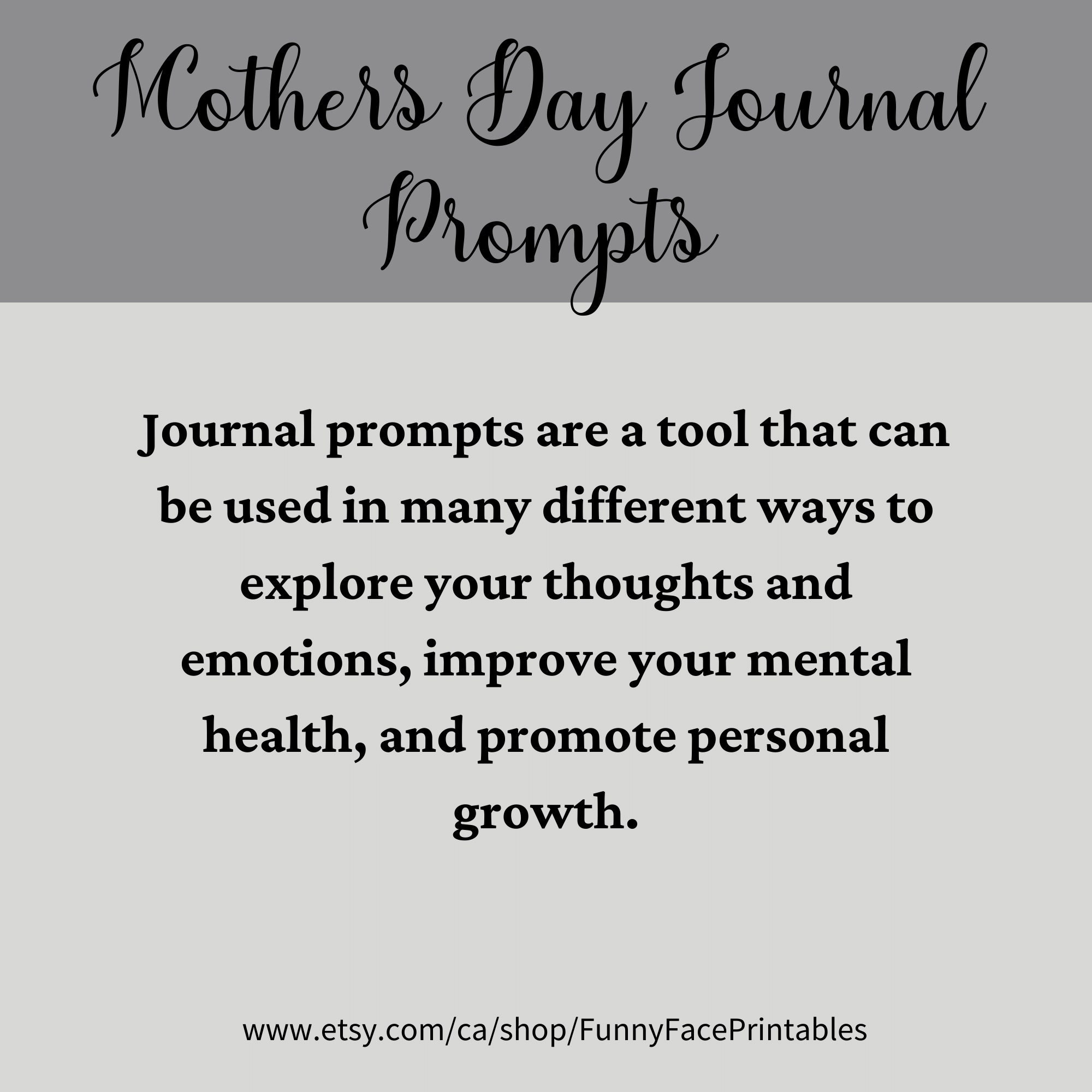 Journal Prompts for Mothers Day, Motherhood Prompts, Mother's Day ...