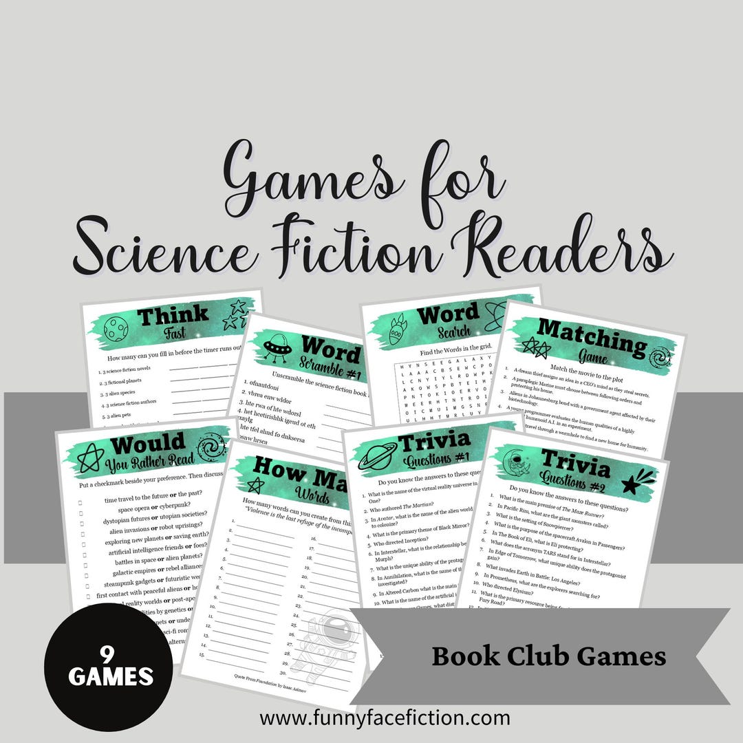 Sci-fi Book Club Games: Printable Icebreaker Bundle (PDF) - Etsy
