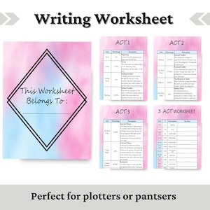 Printable Writing Worksheet Three Act Plot Structure - Etsy Canada