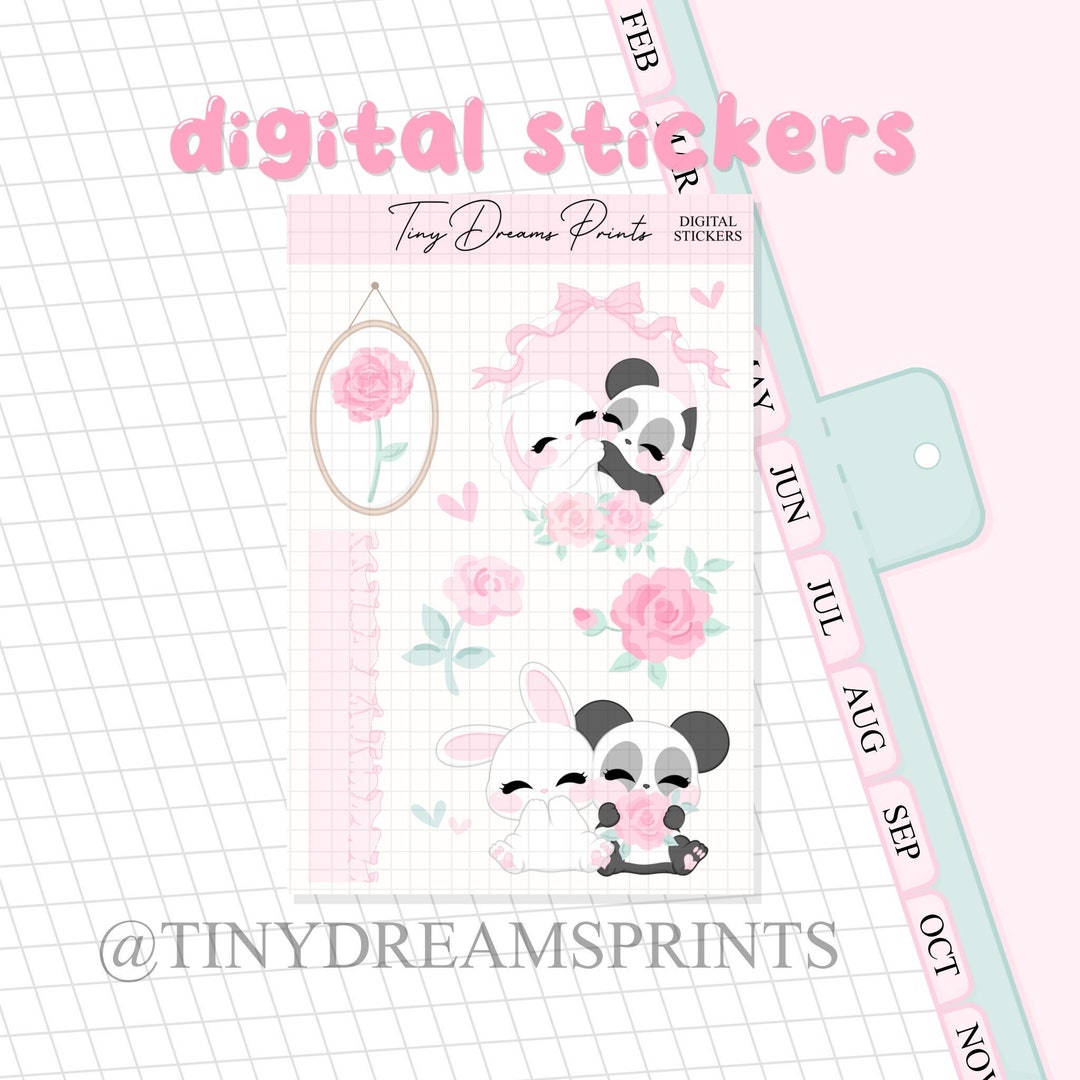 Cute Digital Sticker, PNG Files of Digital Stickers, Cute Character ...