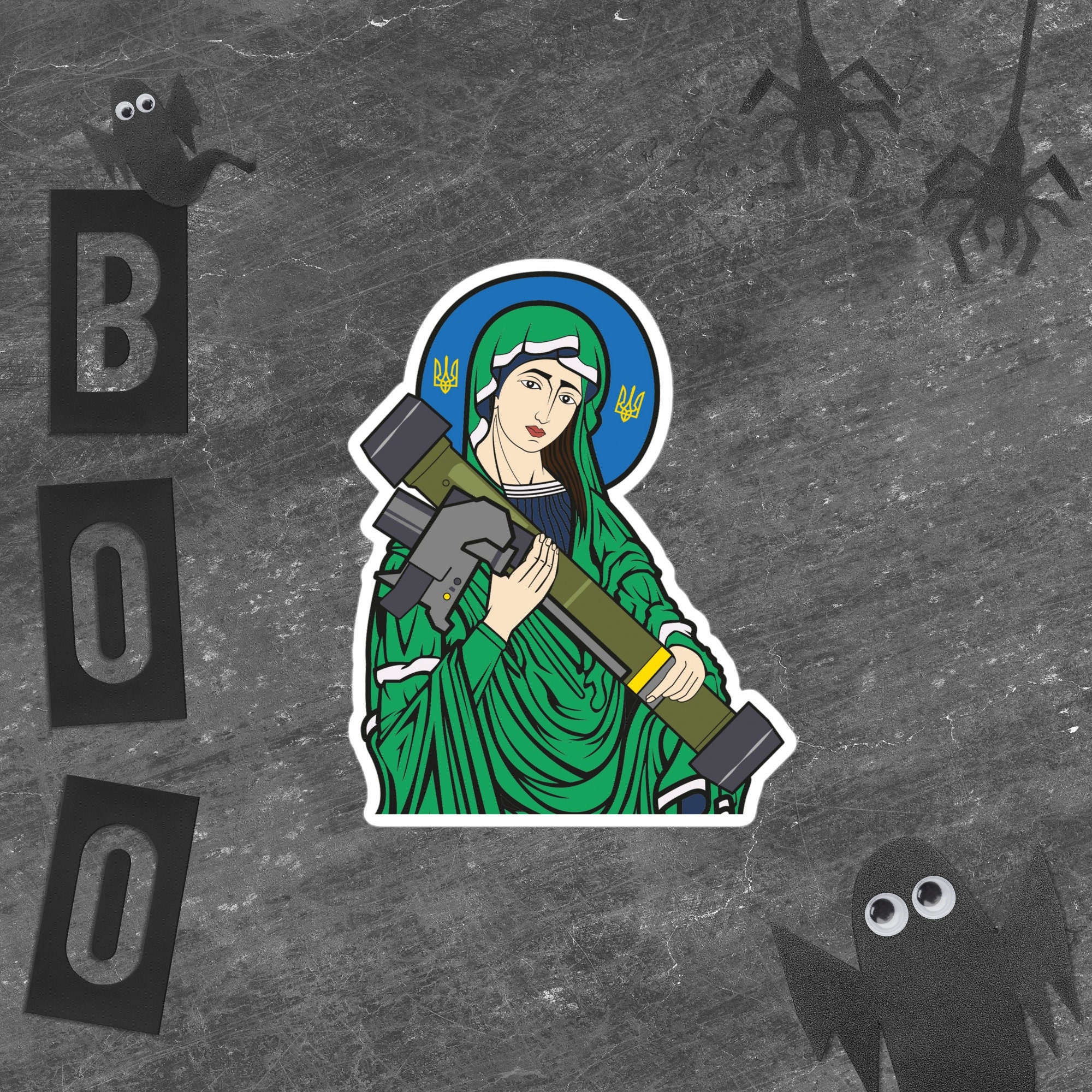 Stickers Kiss Cut Bubble-free Durable Saint Javelin Sticker Paper ...