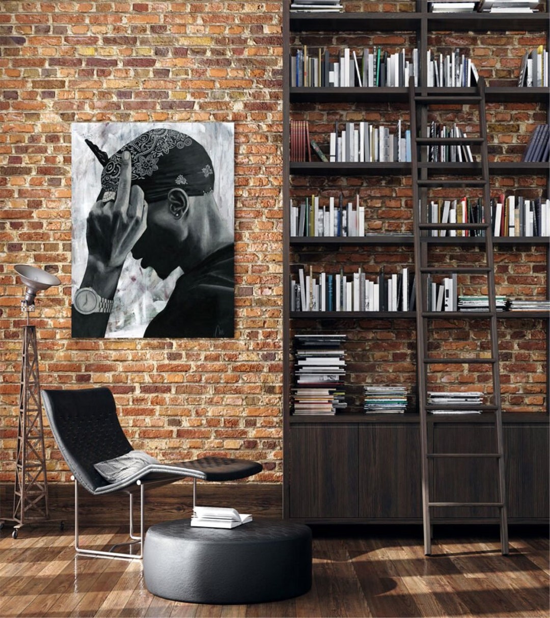 2PAC - Portrait 2PAC Realistic Art Canvas Painting Print Framed ...