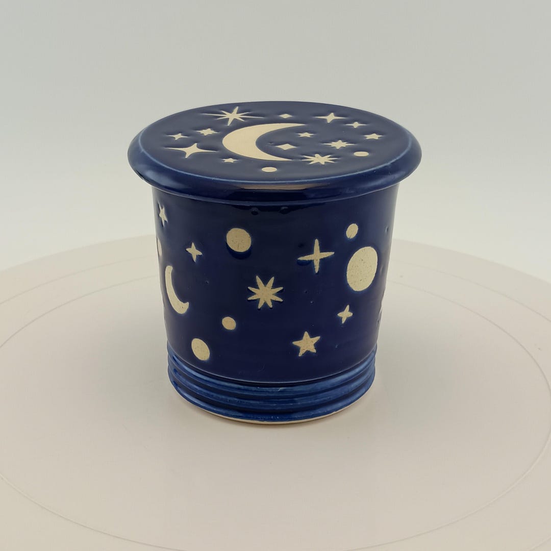 Ceramic Butter Keeper: Handmade Stoneware With Moon & Stars - Etsy