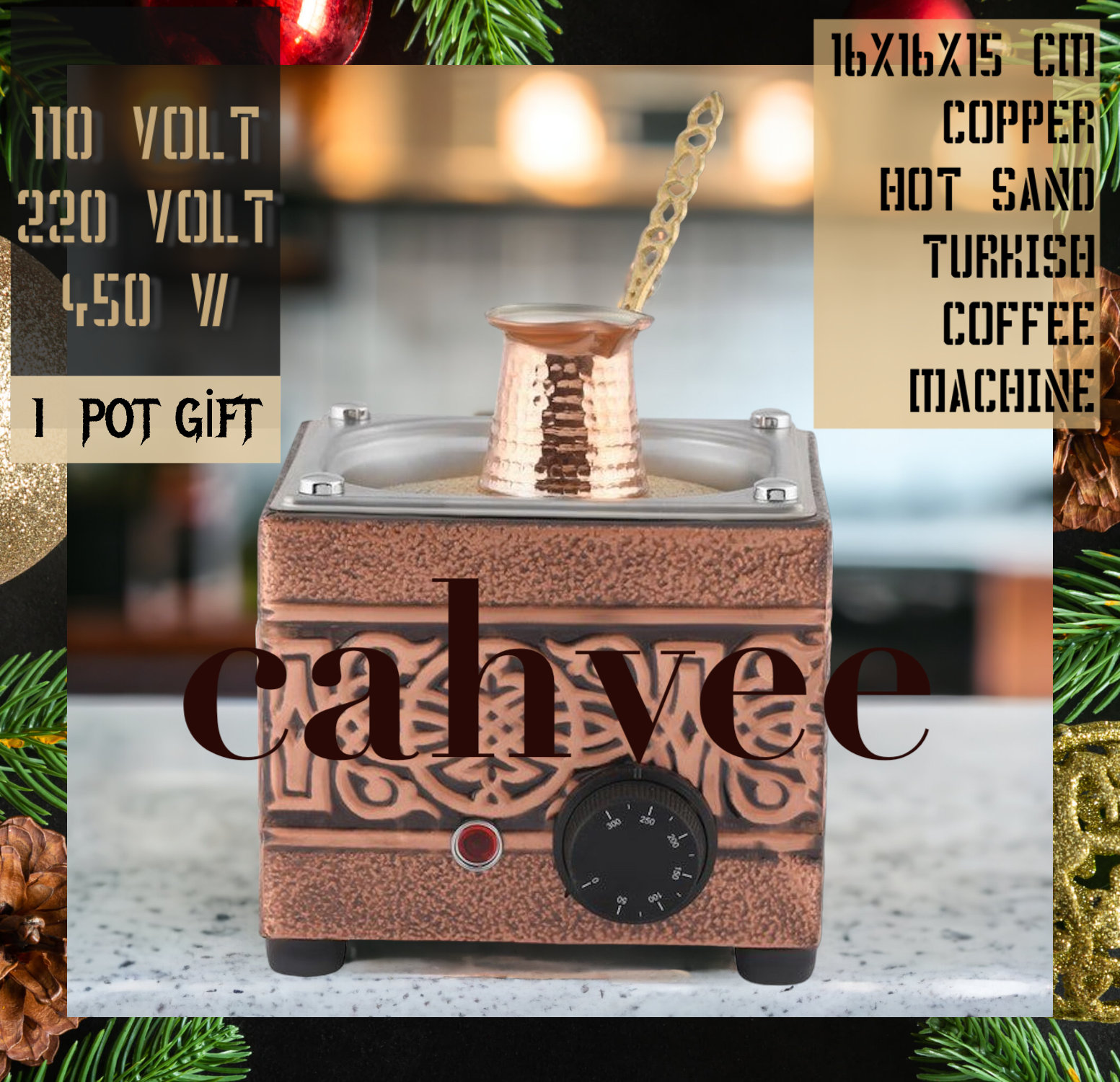 Copper Turkish Coffee Machine Cook in Hot Sand With Electricity & 1 Pot ...