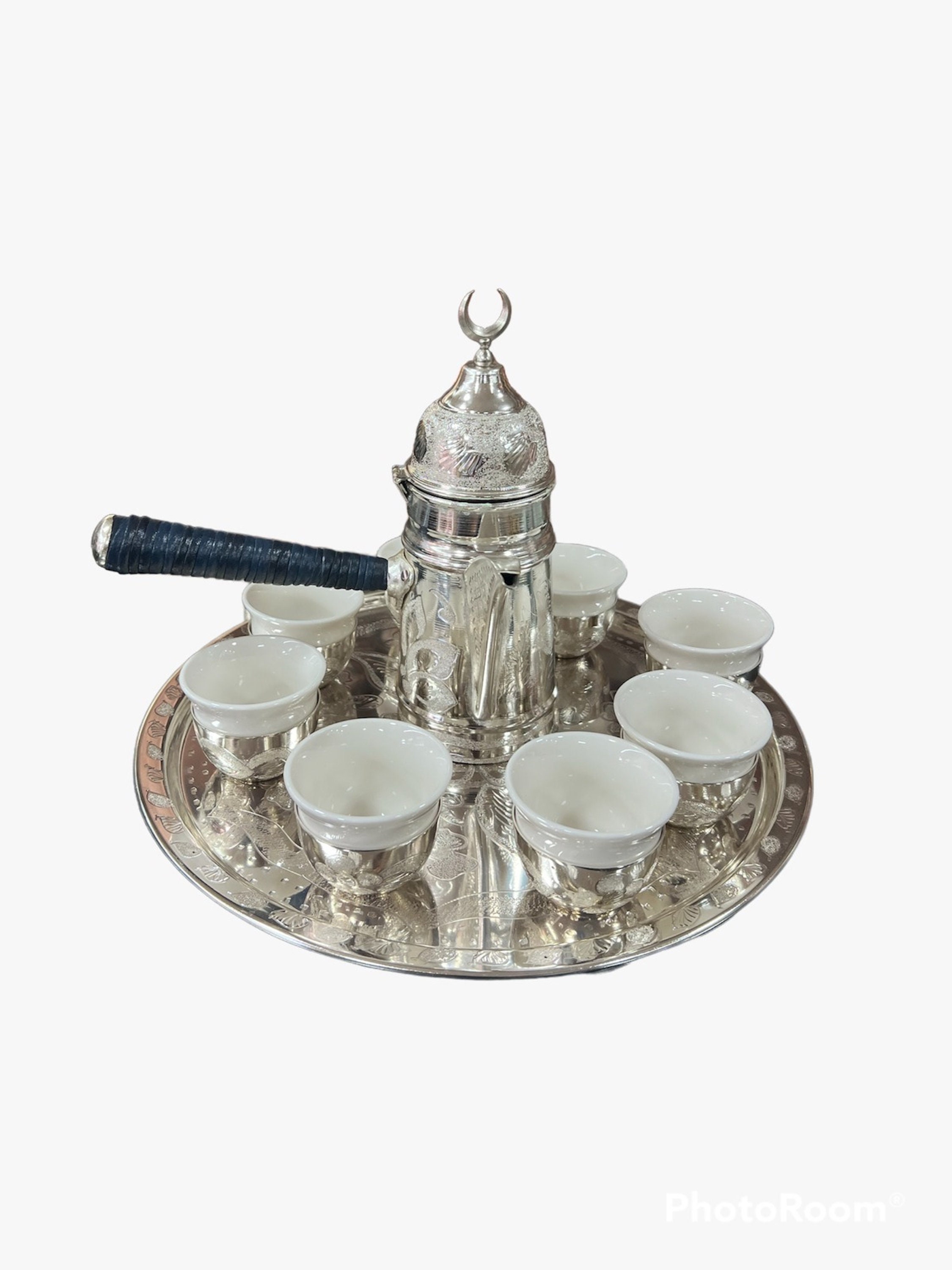 Copper Mirra Coffee Pot Set Authentic Design Handcrafted 6 Coffee Cups ...