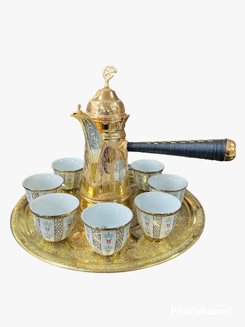 Copper Mirra Coffee Pot Set Authentic Design Handcrafted 6 Coffee Cups ...