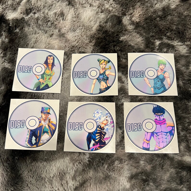 JJBA Disc Decal Stickers WATERPROOF & GLOSSY - Etsy UK