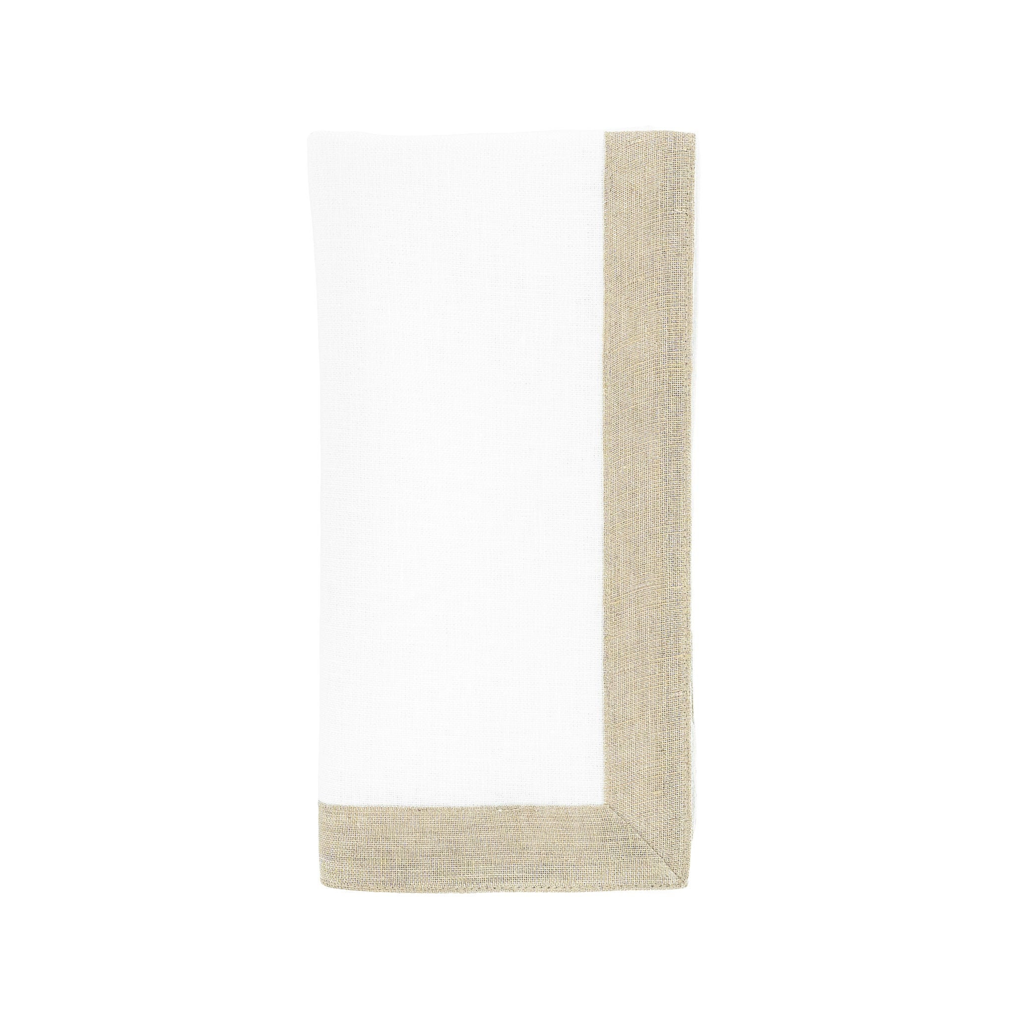 White Linen Napkins With Sparkle Borders, Set of 4 - Etsy