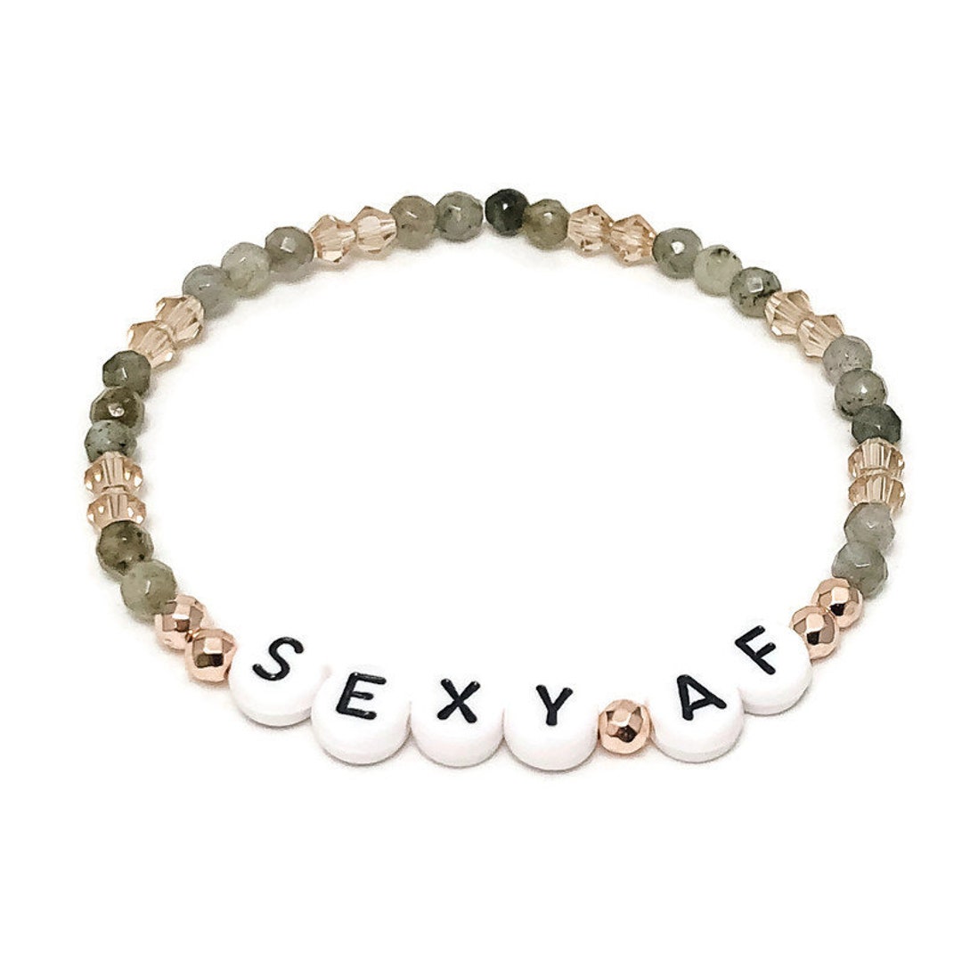 Sexy AF Gemstone Bracelet Letter Bracelet Curse Word Bracelet Swear ...