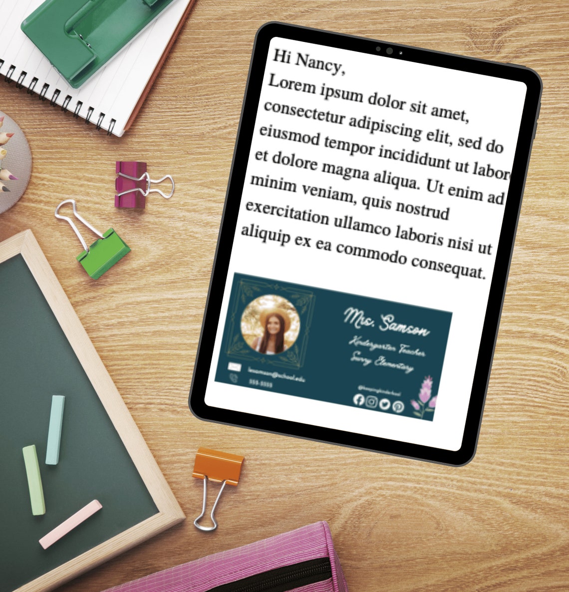 Boho Inspired Email Signature Template for Teachers and Professionals ...