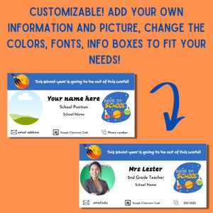 Email Signatures for Teachers Back to School Themed| Editable ...