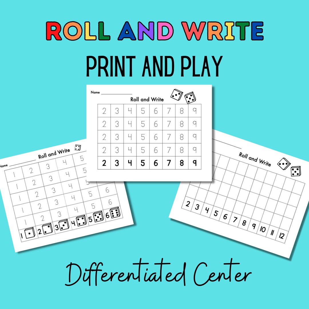 Roll and Write| Number Writing , Number Tracing, Number Counting With ...