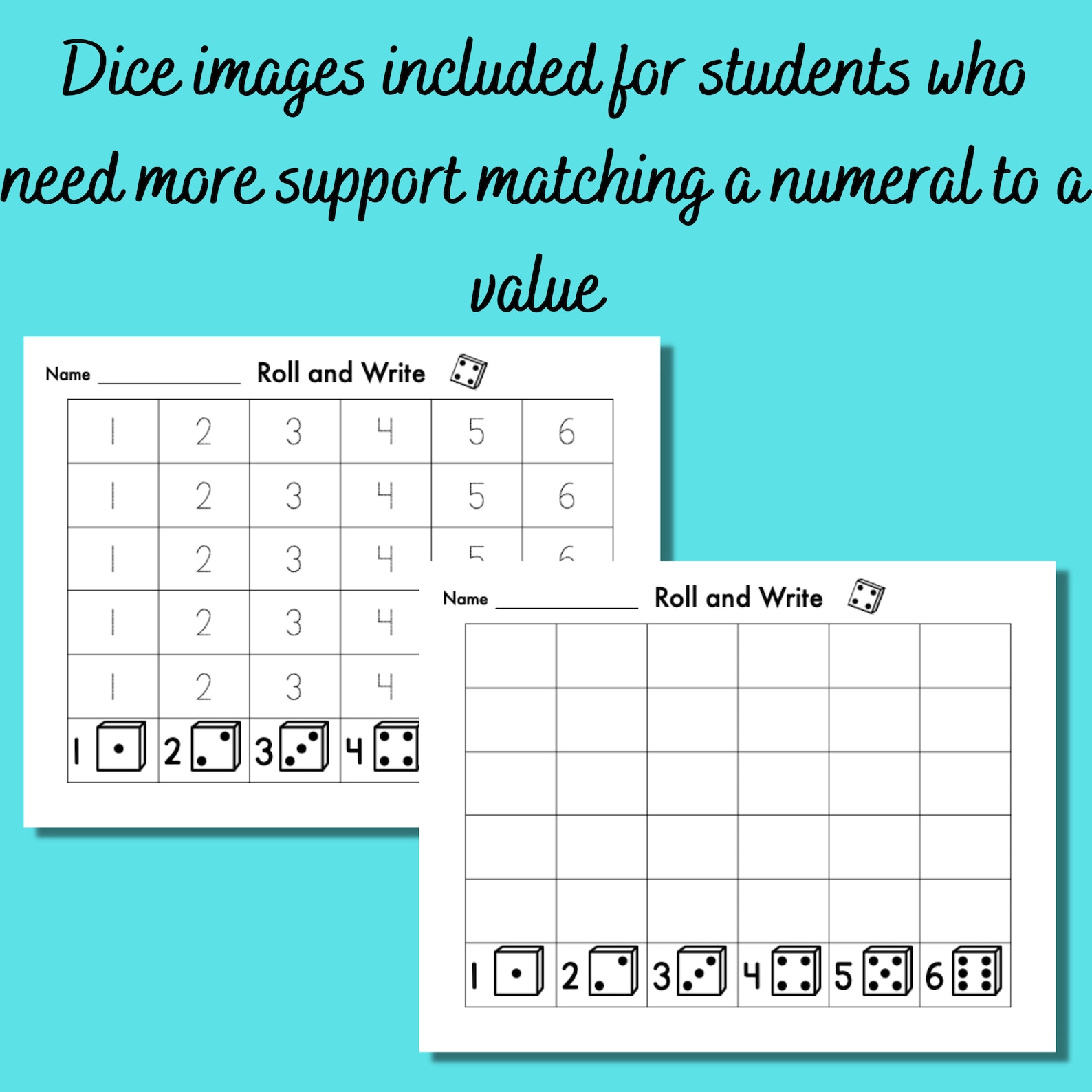 Roll and Write| Number Writing , Number Tracing, Number Counting With ...