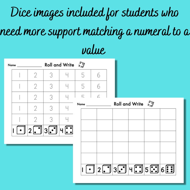 Roll and Write| Number Writing , Number Tracing, Number Counting With ...