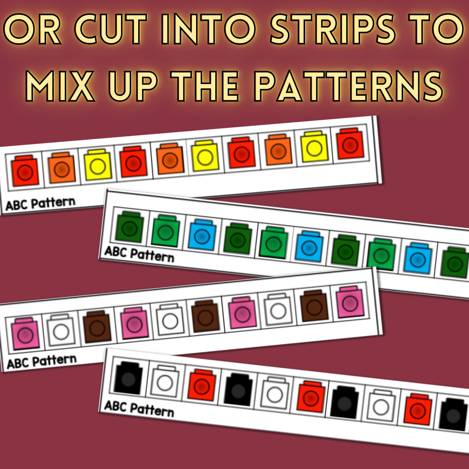 Snap Cube Patterns | Math Pattern Center | Preschool Math Center ...