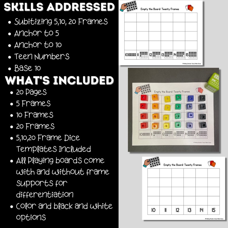 Math Dice Game for Kindergarten and Prek: Empty the Board | Low Prep ...