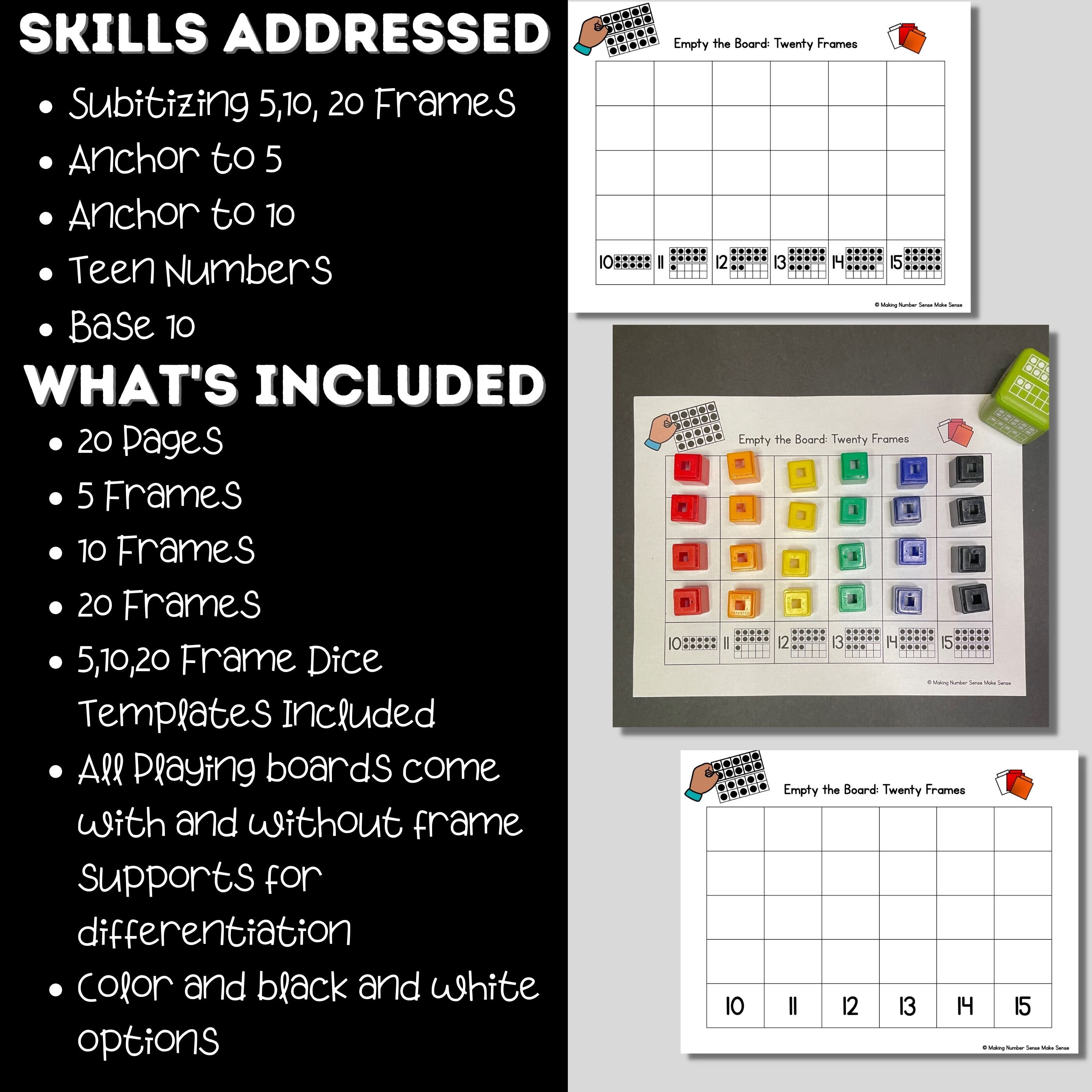 Math Dice Game for Kindergarten and Prek: Empty the Board | Low Prep ...