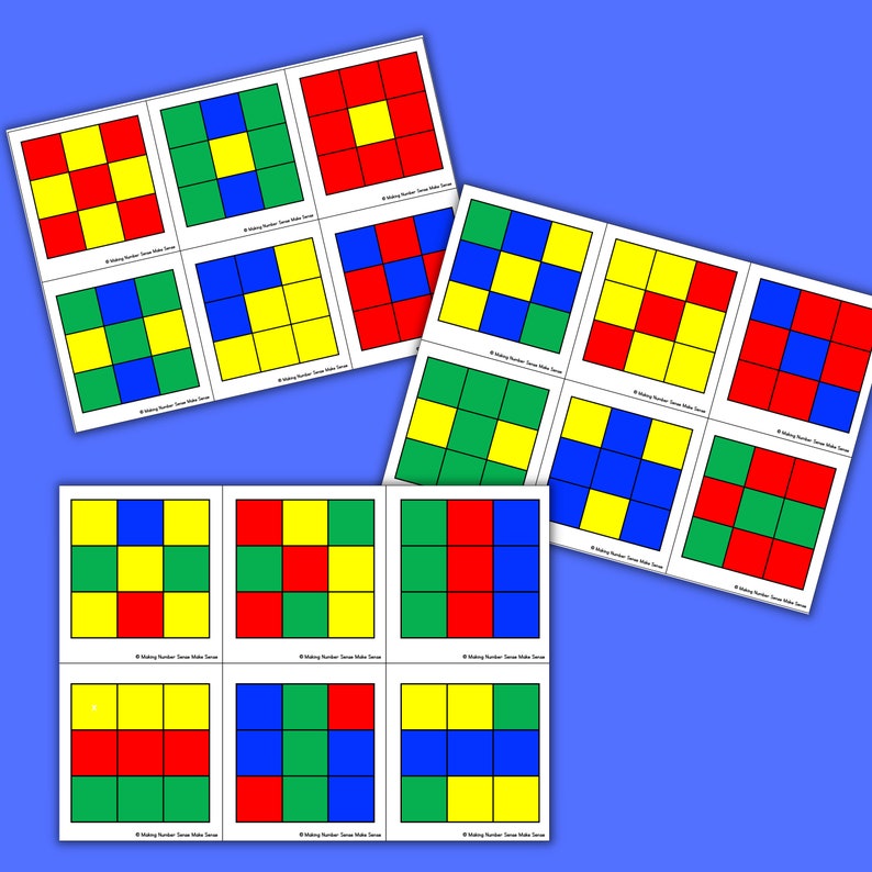 Inch Tile Activity Center Math Task Cards | Math Station | Preschool ...