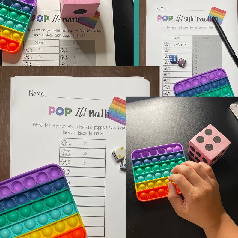 Pop It Math | Counting, Addition and Subtraction Independent and ...
