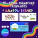Colorful Email Signature Bundle Rainbow Watercolor Editable in Canva - Etsy