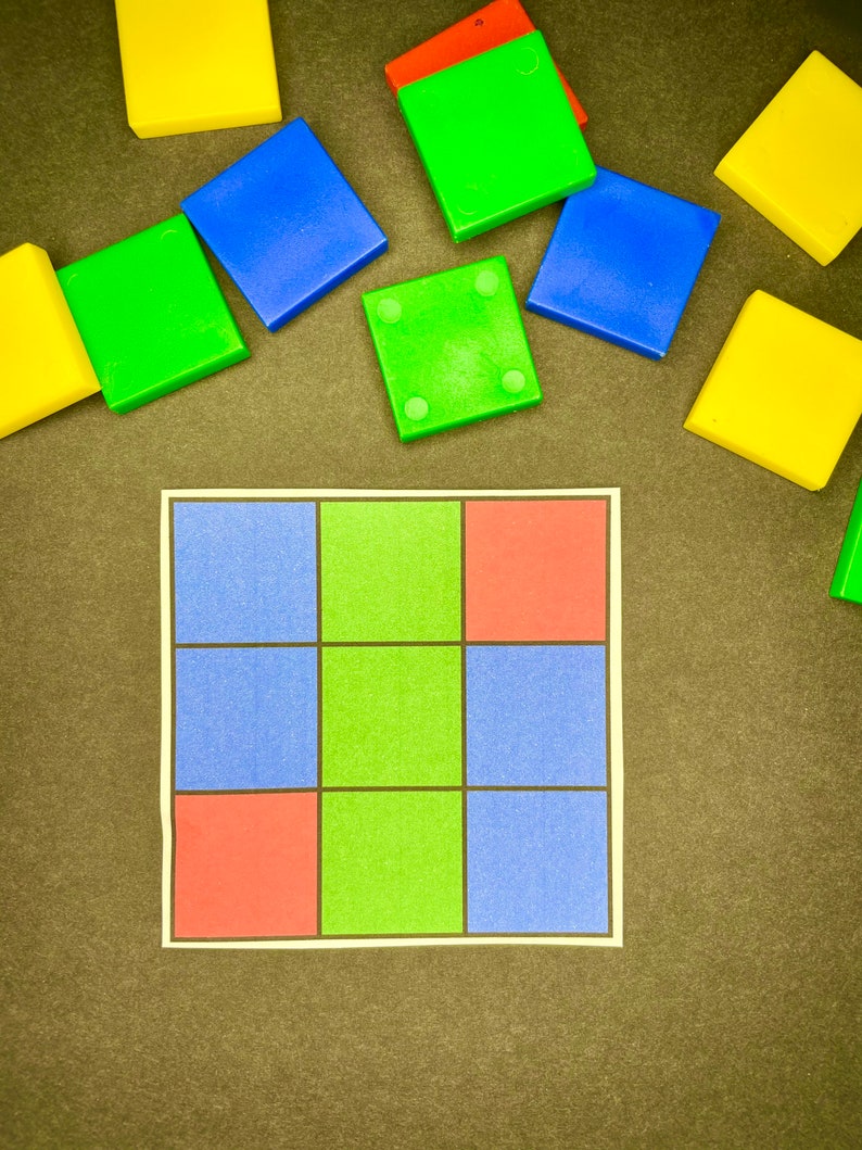 Inch Tile Activity Center Math Task Cards | Math Station | Preschool ...