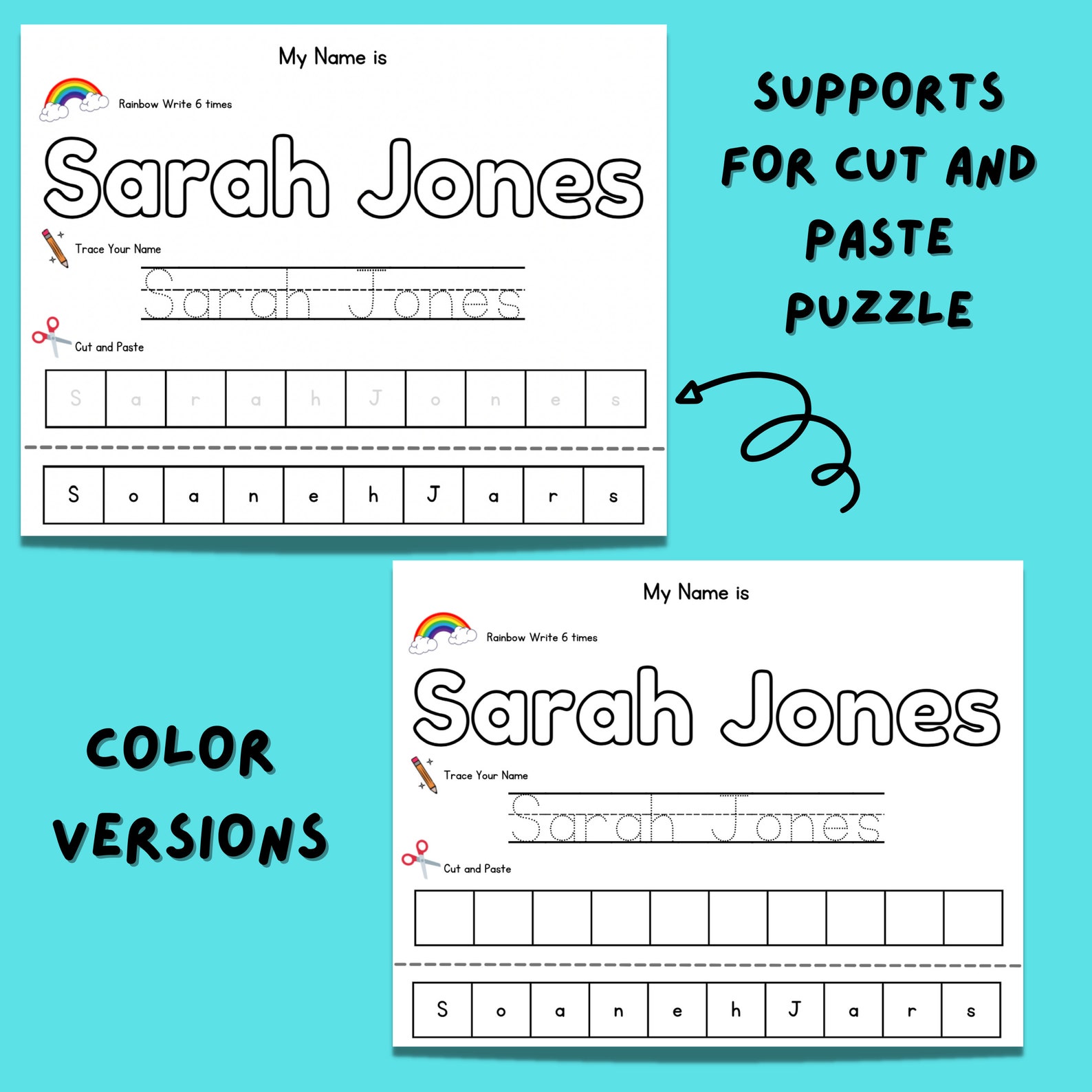 Name Writing Tracing Worksheet Template for Kindergarten Preschool Prek ...