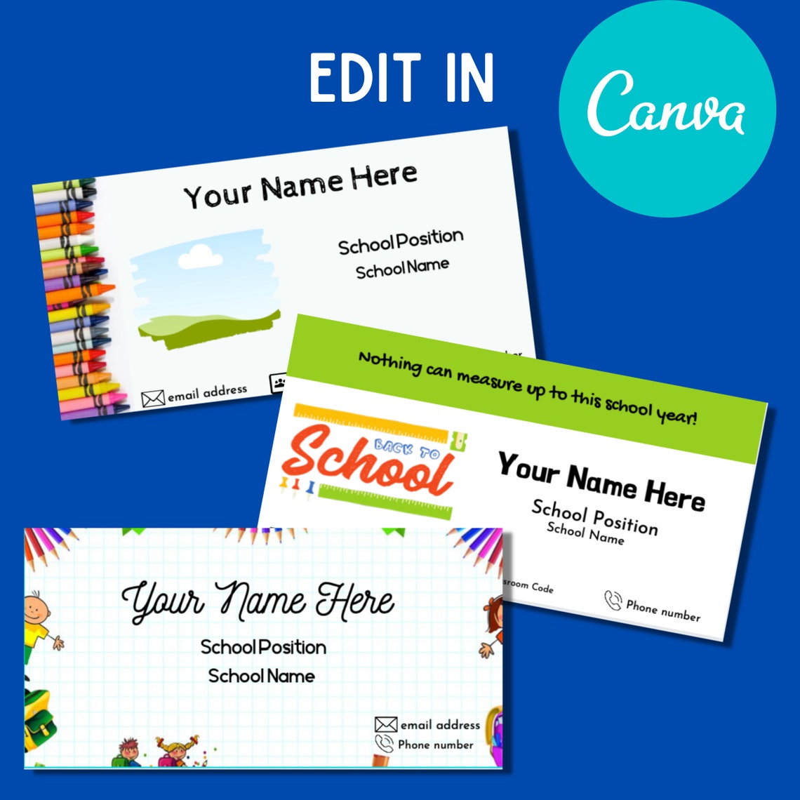 Email Signatures for Teachers Back to School Themed| Editable ...