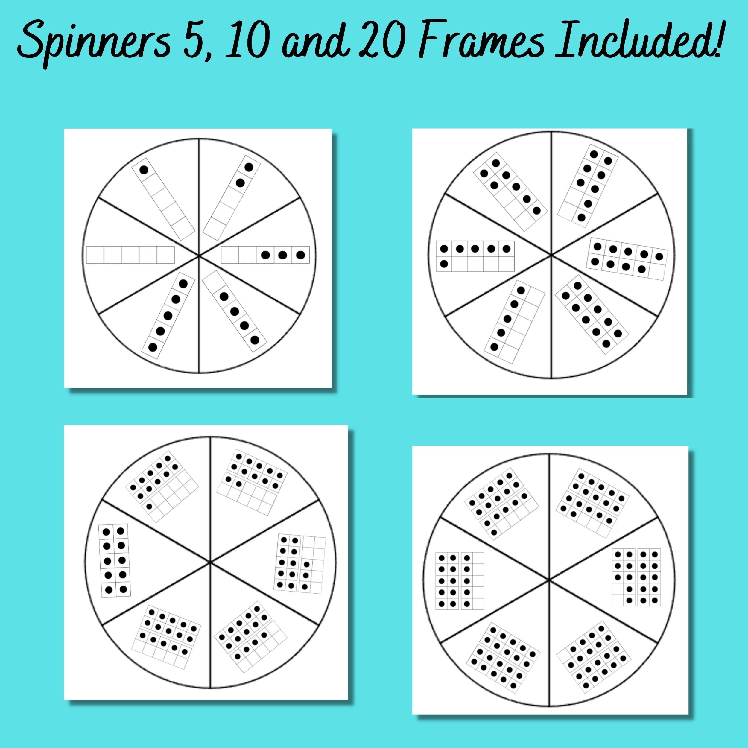 Spin and Write 5, 10, 20 Frames | Differentiated Math Number Writing ...