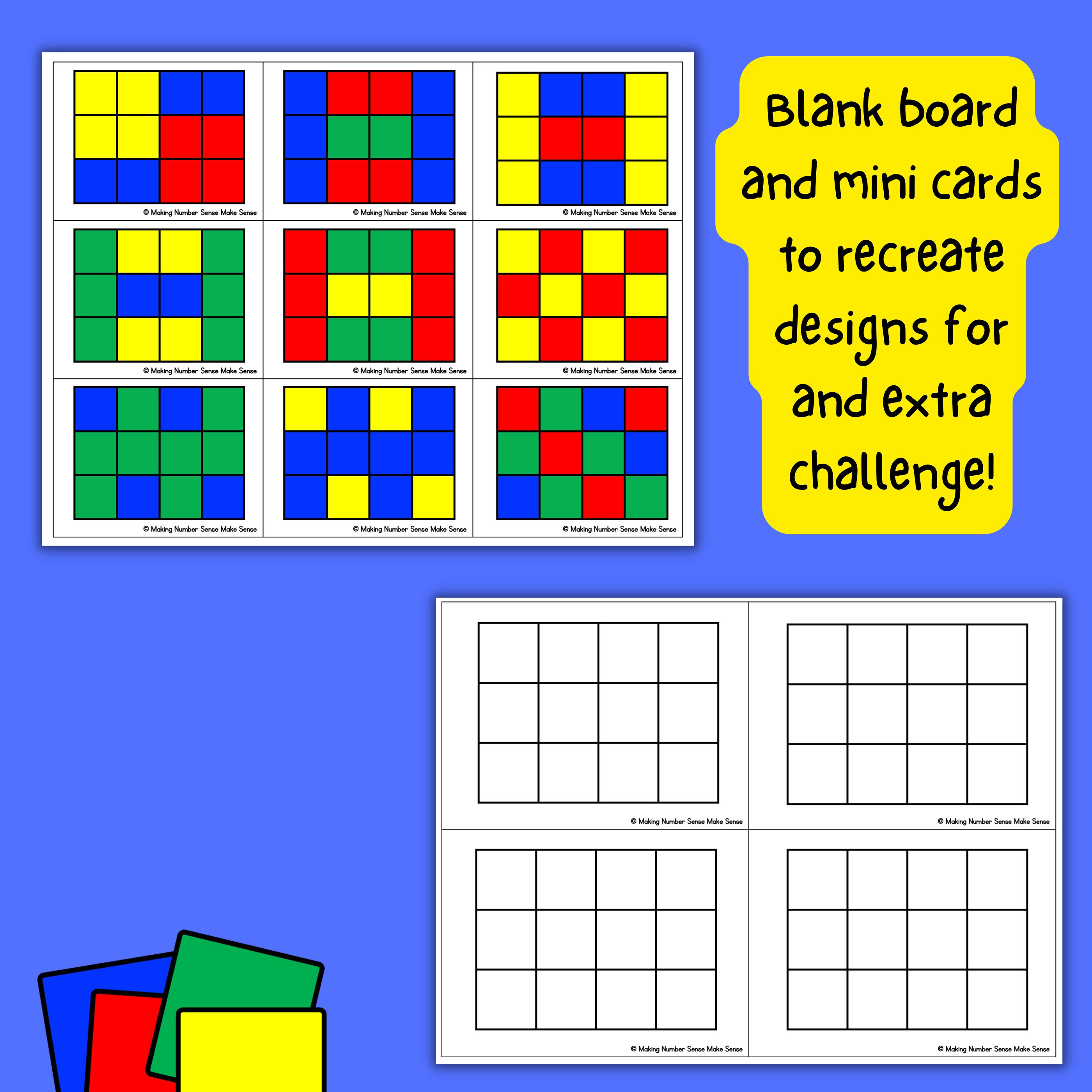 Inch Tile Activity Center Math Task Cards 4x3 | Math Station ...