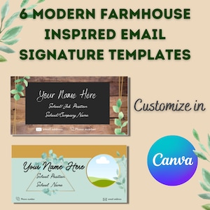 Modern Farmhouse Inspired Email Signature Templates | Editable ...