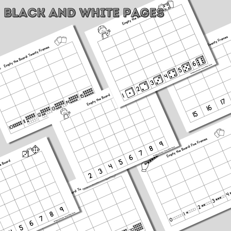 Math Dice Game| Kindergarten and Prek BUNDLE : Empty the Board ...