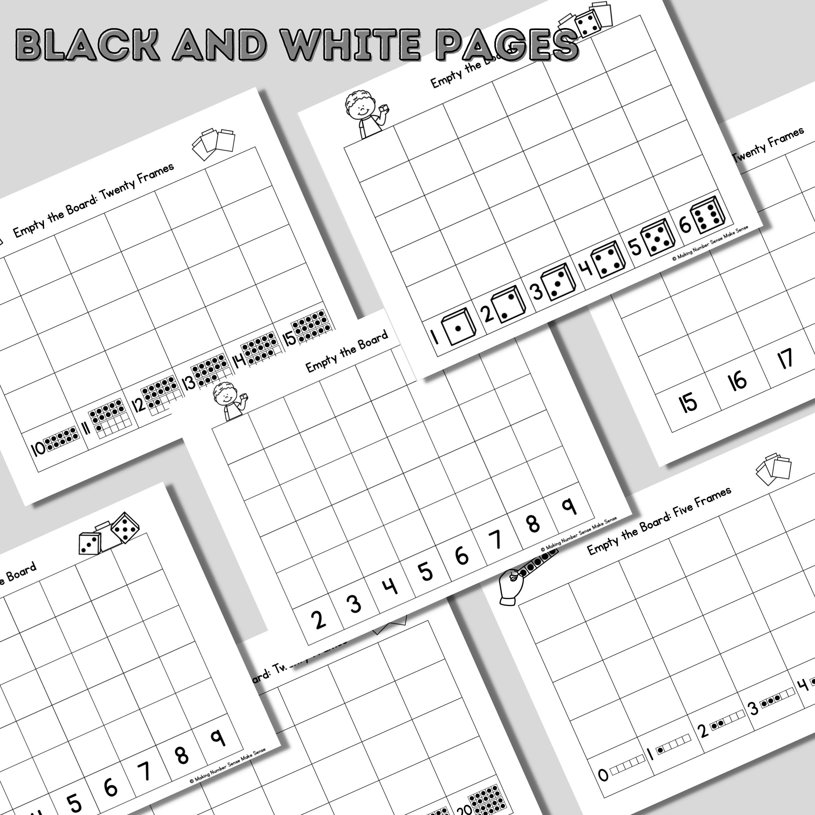 Math Dice Game| Kindergarten and Prek BUNDLE : Empty the Board ...