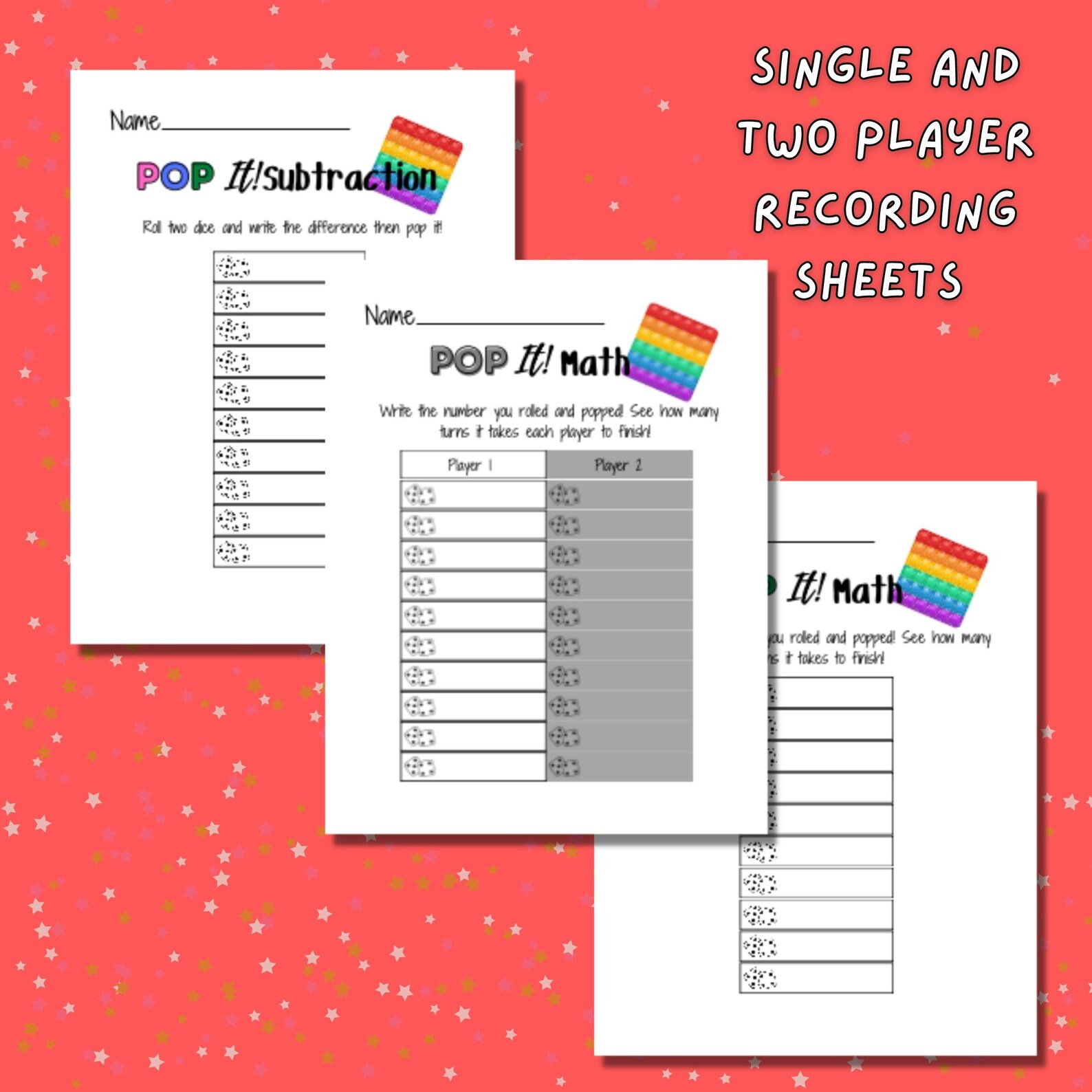 Pop It Math | Counting, Addition and Subtraction Independent and ...