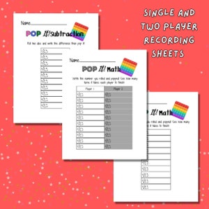 Pop It Math | Counting, Addition and Subtraction Independent and ...