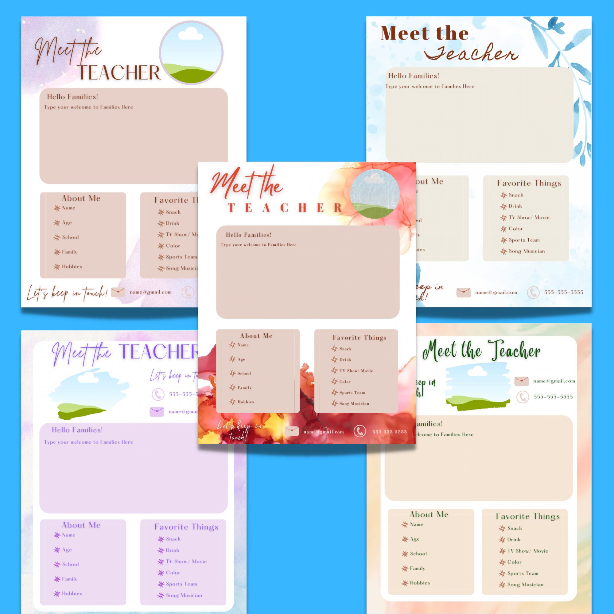 Colorful Meet the Teacher and Email Signature Template Bundle - Etsy