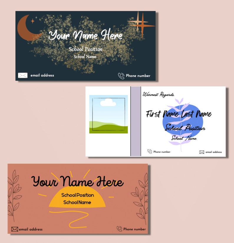 Boho Inspired Email Signature Template for Teachers and Professionals ...