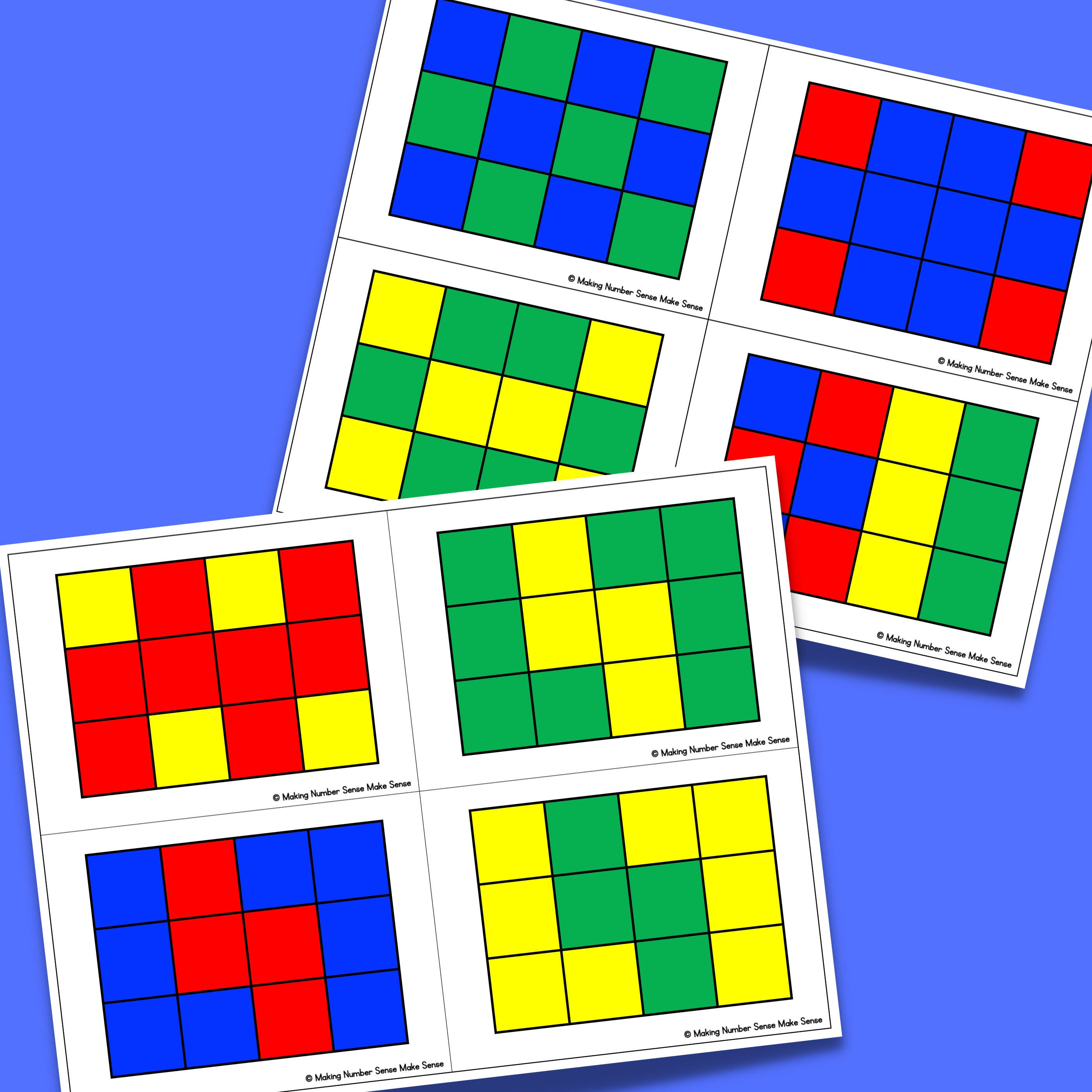 Inch Tile Activity Center Math Task Cards 4x3 | Math Station ...