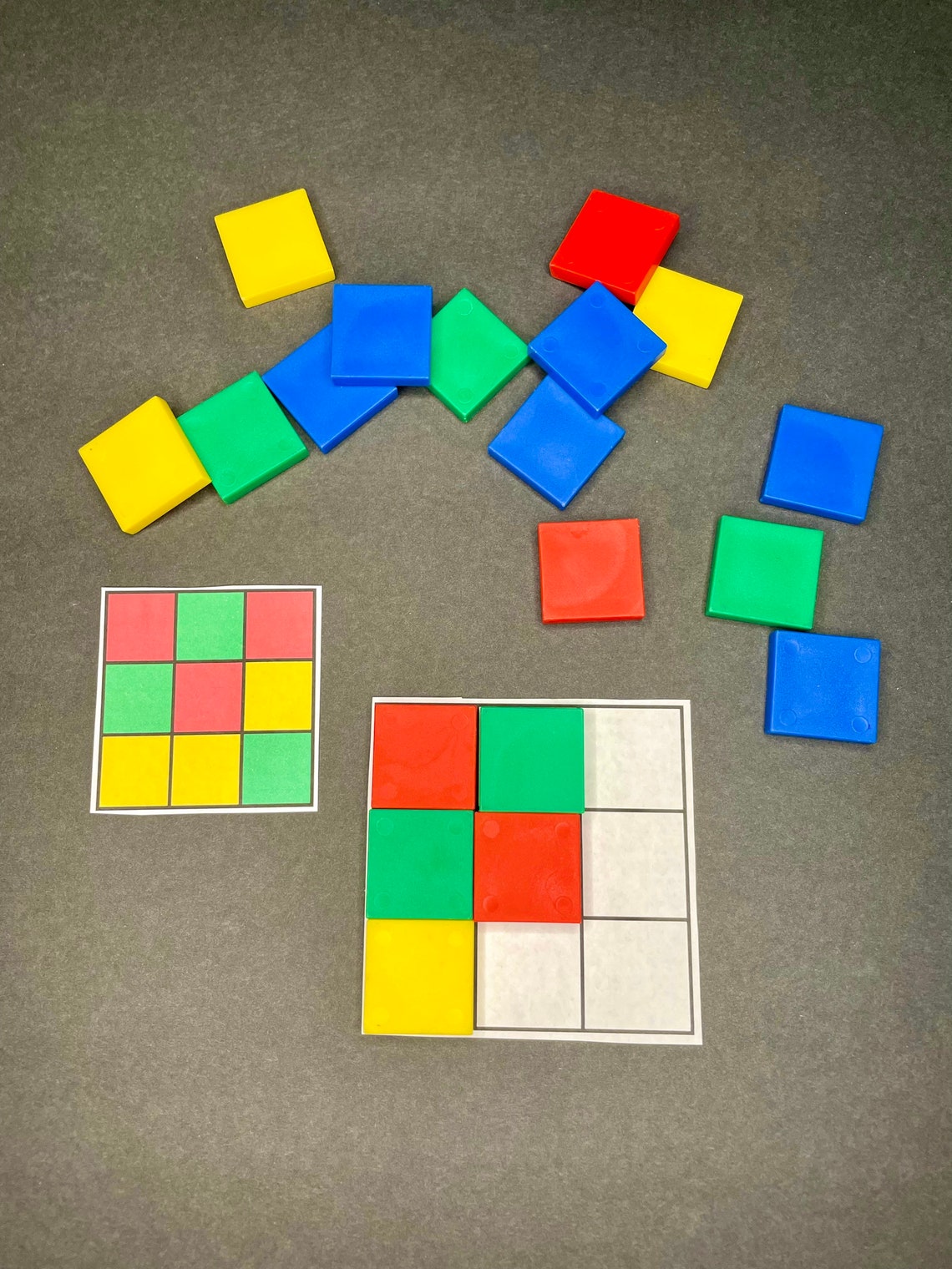 Inch Tile Activity Center Math Task Cards Math Station Preschool ...