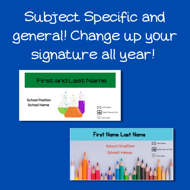 Email Signature Templates for Teachers| Editable | Customizable - Etsy