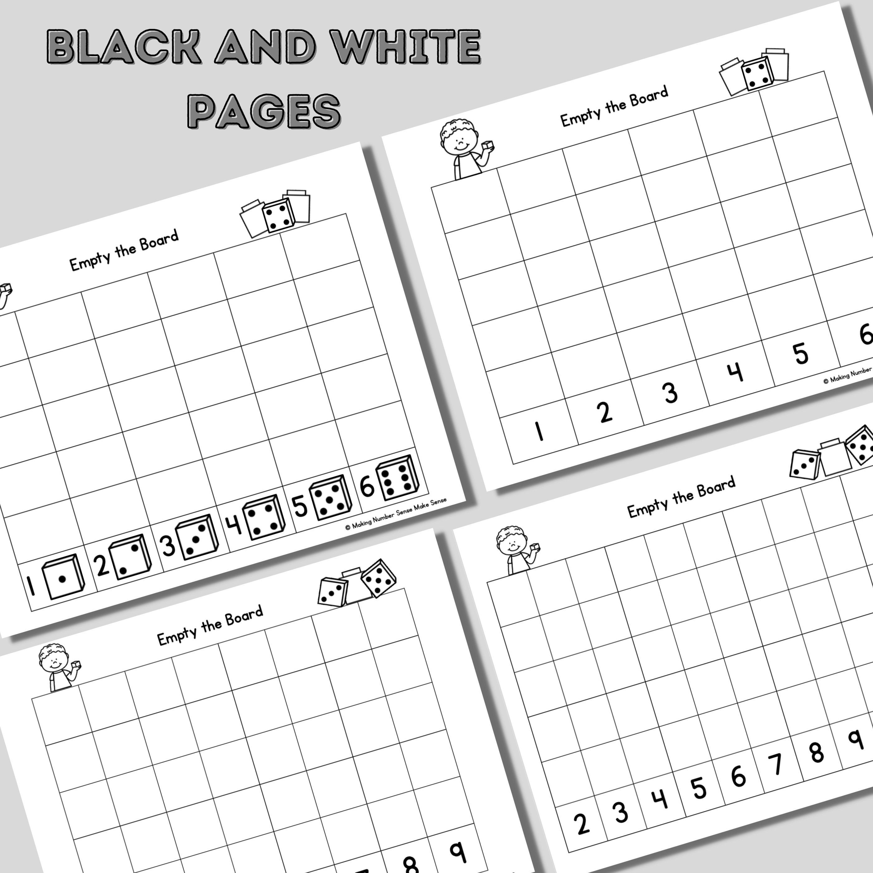 Math Dice Game for Kindergarten and Prek: Empty the Board | Low Prep ...