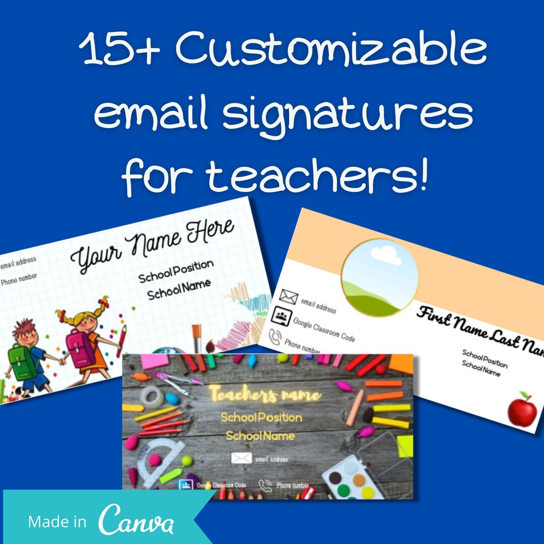 Email Signature Templates for Teachers| Editable | Customizable - Etsy