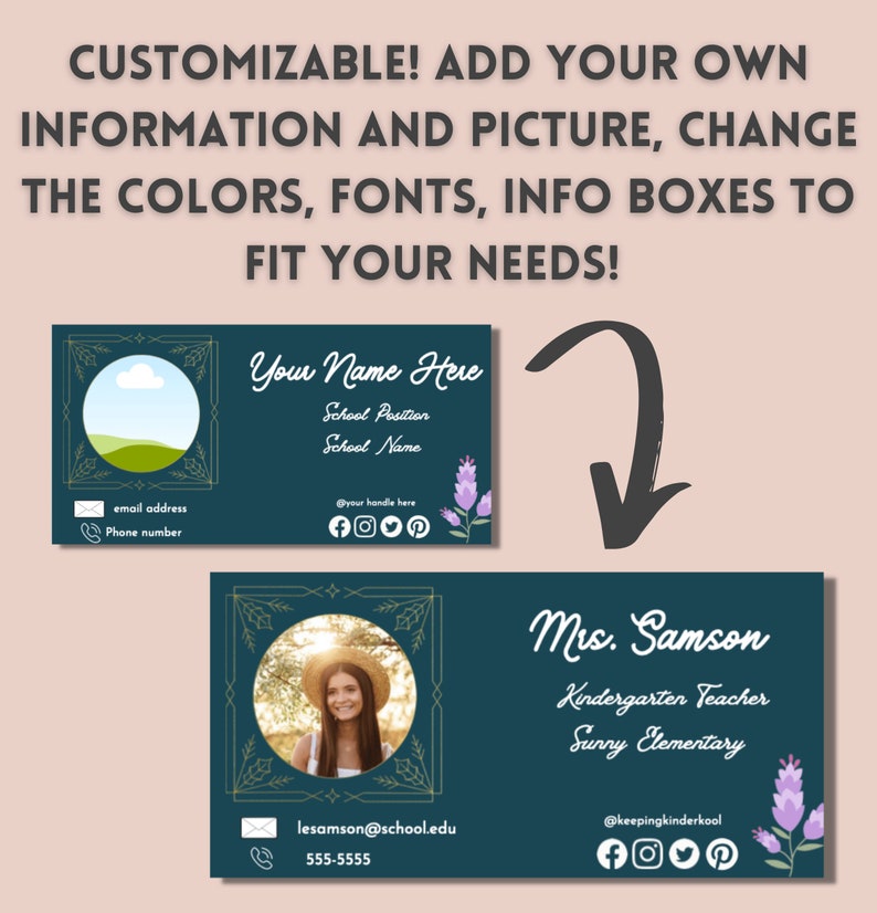 Boho Inspired Email Signature Template for Teachers and - Etsy