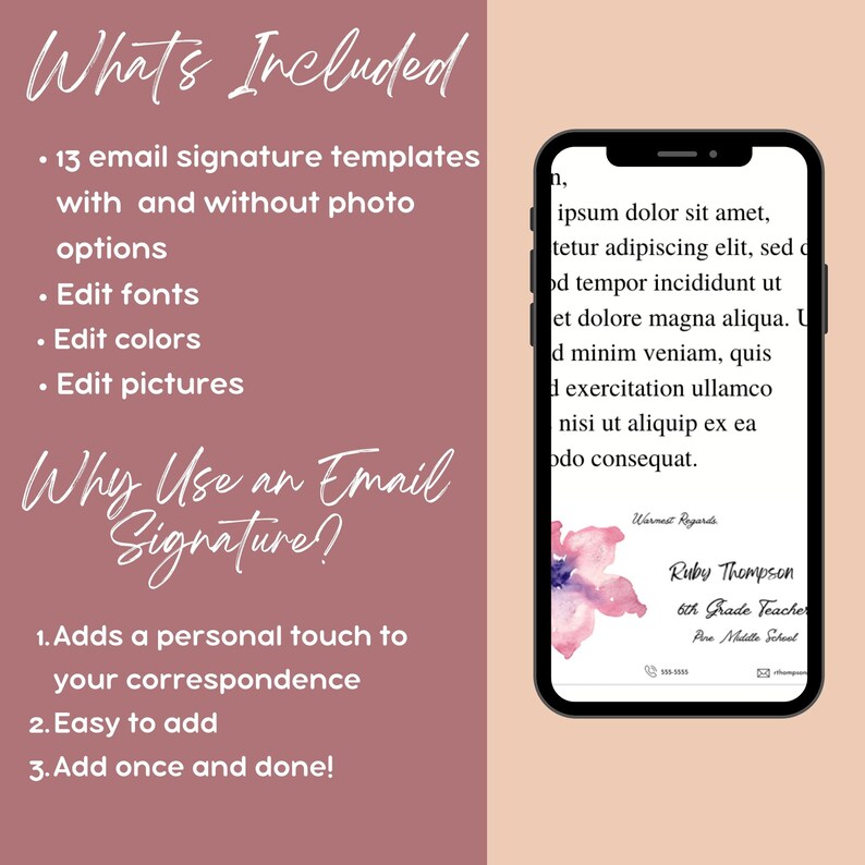 Colorful Email Signature Bundle | Rainbow | Watercolor | Editable in ...