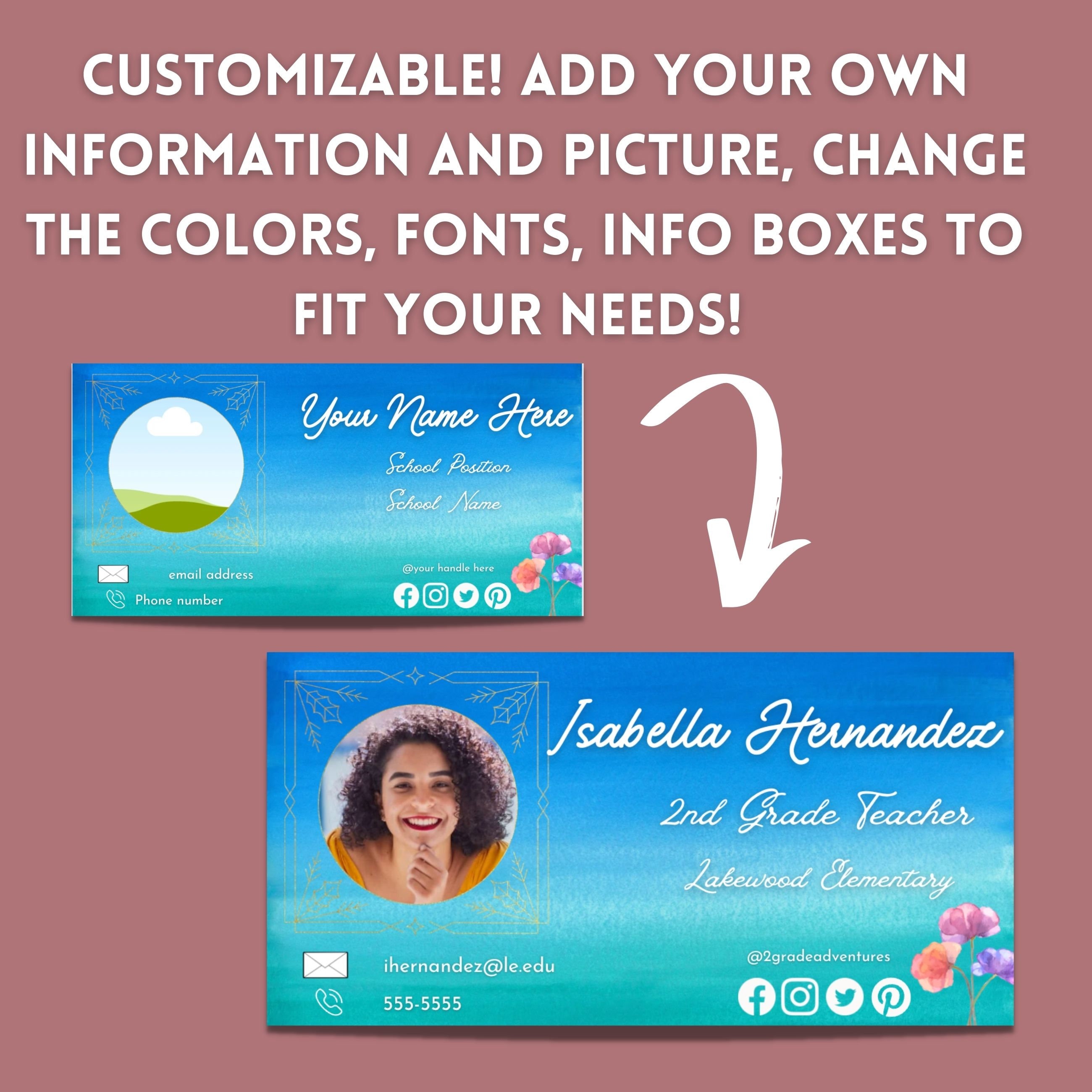 Colorful Email Signature Bundle | Rainbow | Watercolor | Editable in ...