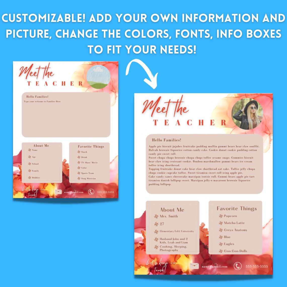 Colorful Meet the Teacher and Email Signature Template Bundle - Etsy