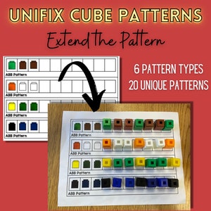 Unifix Cube Patterns | Math Pattern Center | Preschool Math Center ...